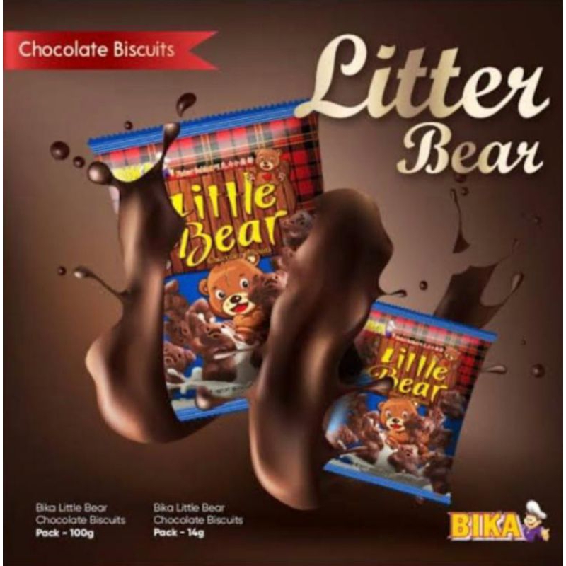 Jual Bika Little Bear Chocolate Biscuits - Milk Biscuits Beruang 100g ...