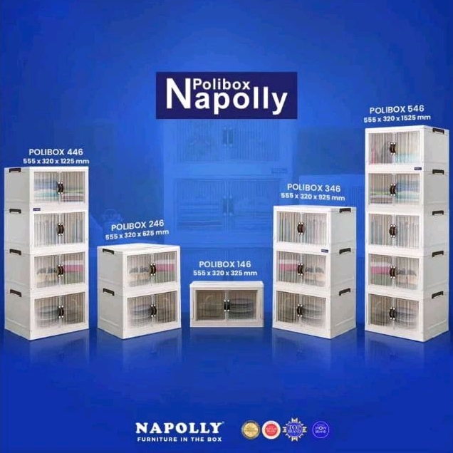 Jual Lemari plastik susun polibox napolly kotak penyimpanan multifungsi ...