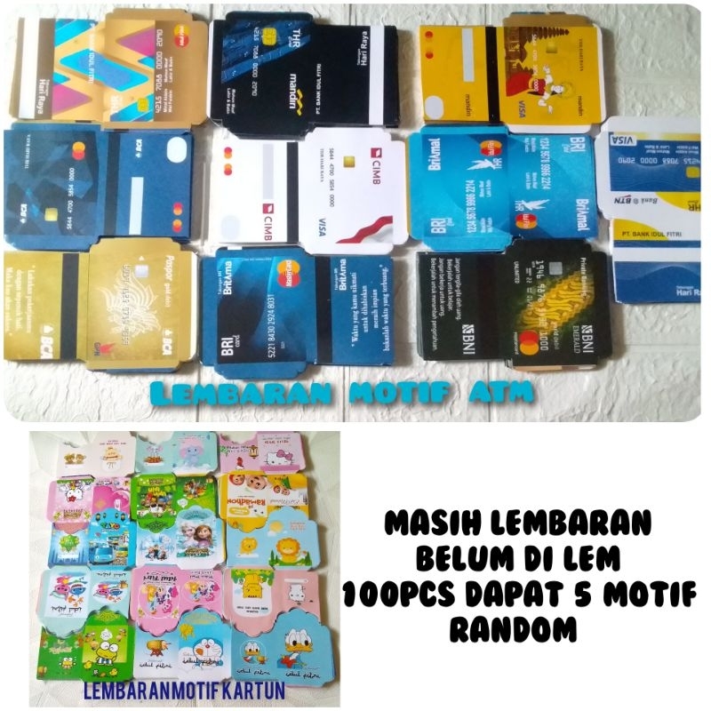 Jual (100 LEMBAR) Amplop ATM & Karakter Terbaru 2024 // Belum di lem ...