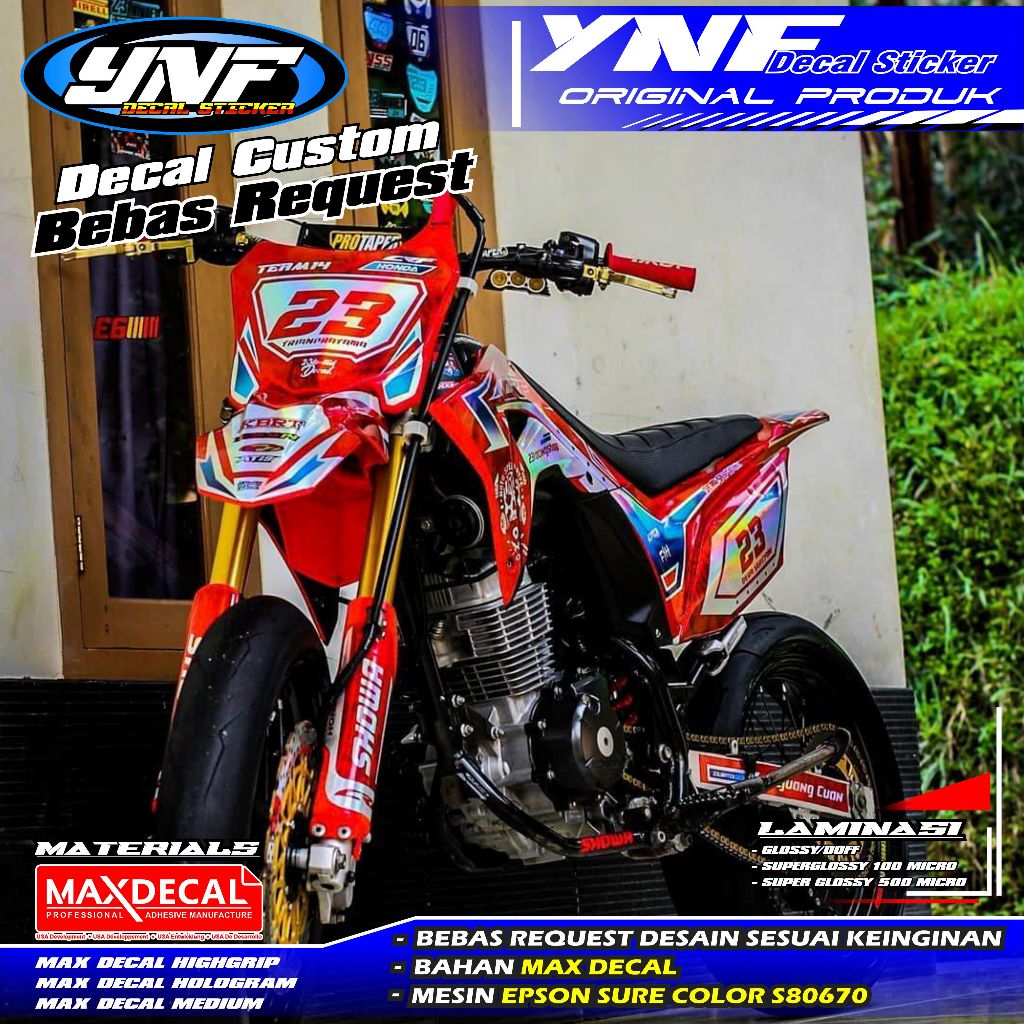 Jual 002 Decal CRF MERAH HOLOGRAM FULL BODY BEBAS CUSTOM DESAIN ...