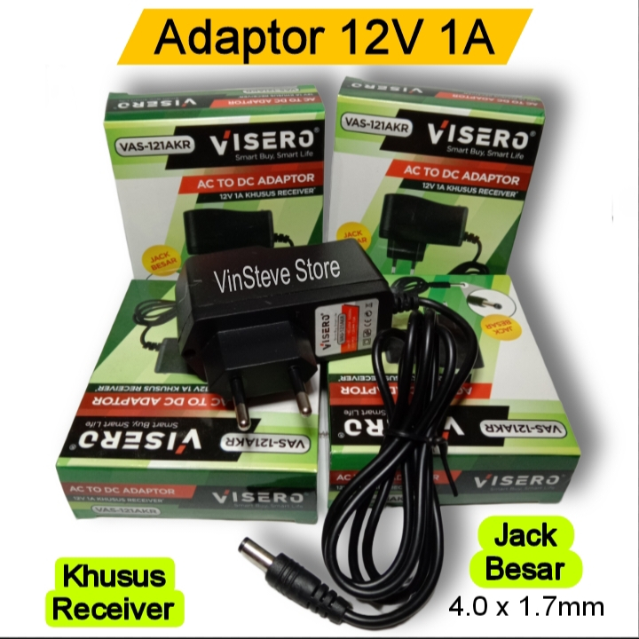 Jual Adaptor Receiver Universal Visero 12V 1A | Shopee Indonesia