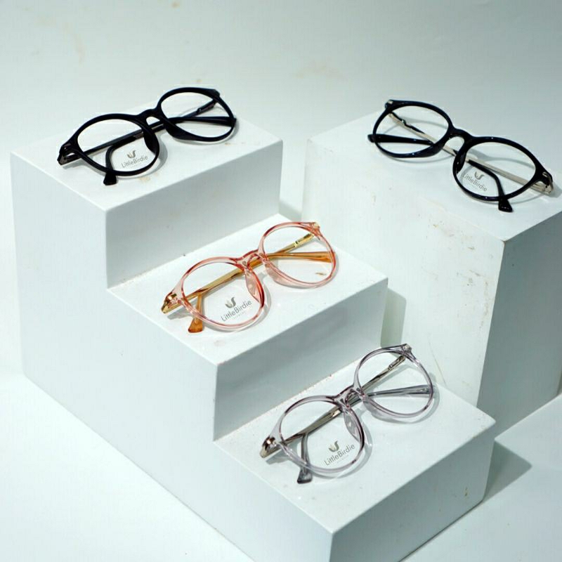 Jual Frame Kacamata Anti Radiasi BlueRay Wanita Pria Model Korea Bulat ...