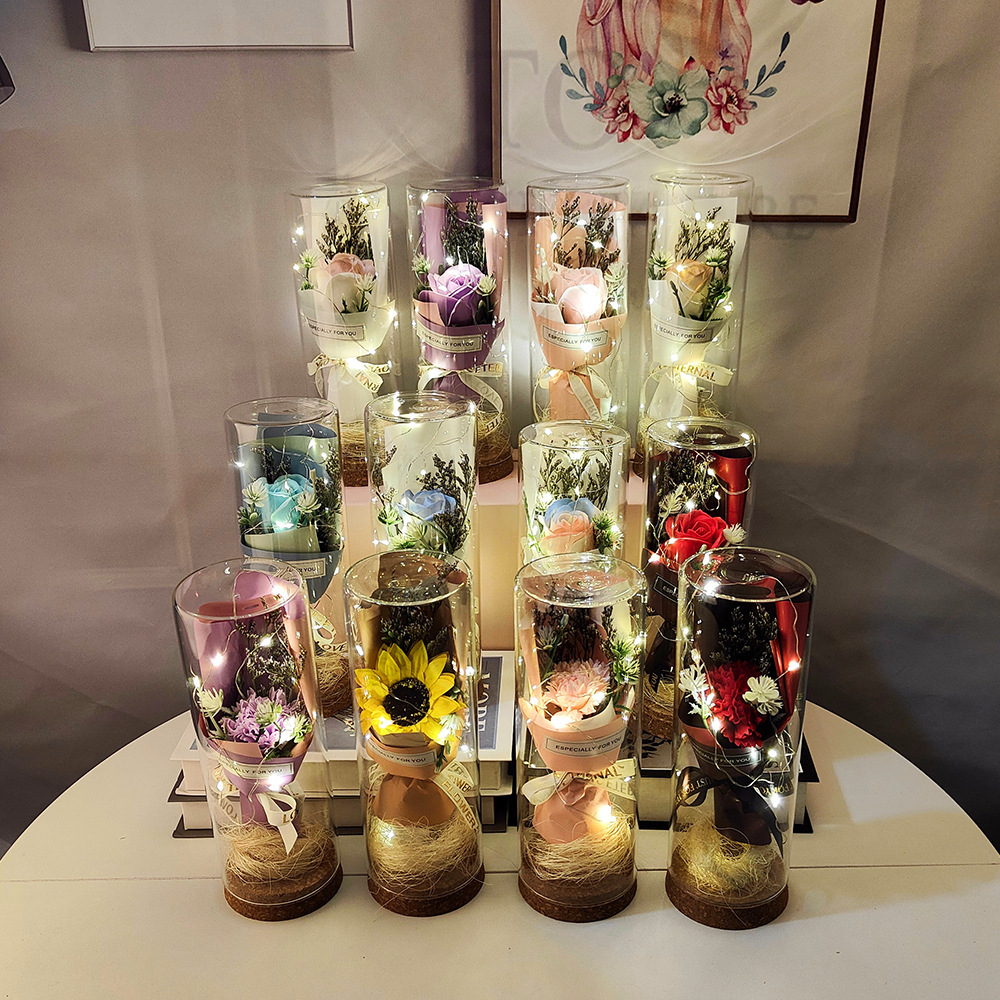 Jual Bucket Bunga Dekorasi/Kado Bunga Artificial Flower Bucket with LED ...