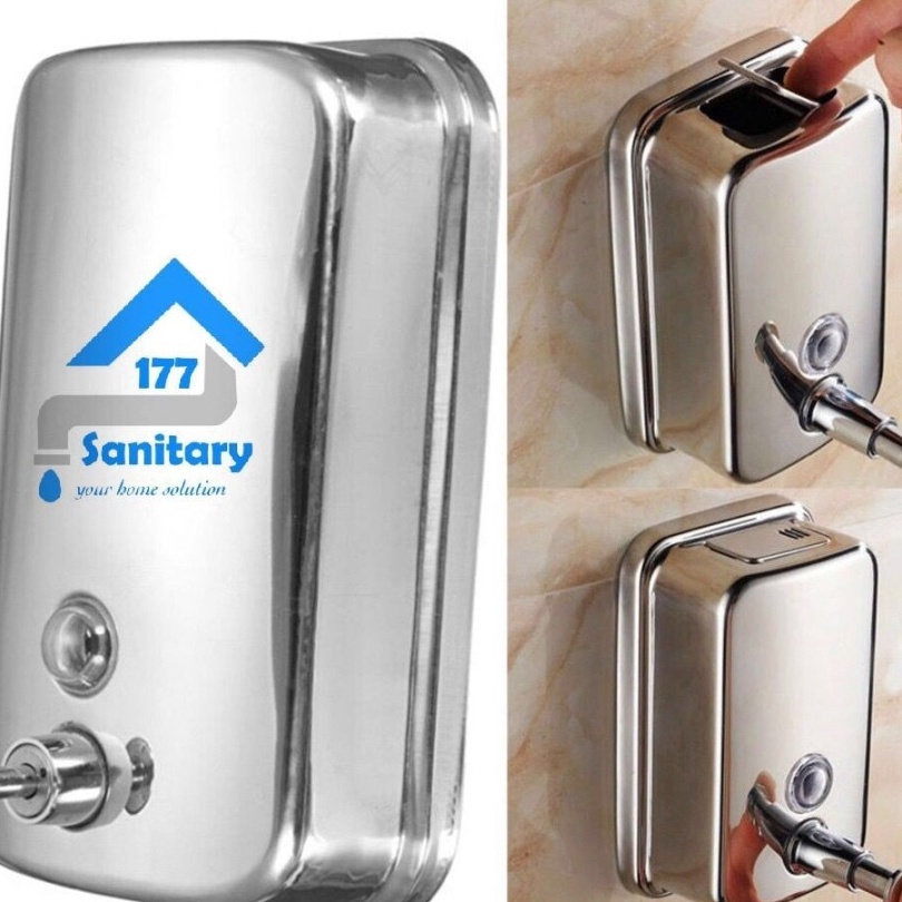 Jual Termurah tempat sabun cair stainless 500ml - rak dispenser soap ...