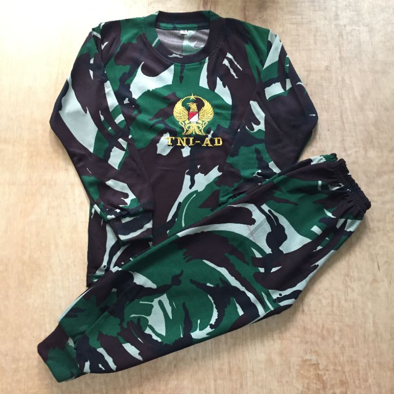 Jual Setelan kaos anak lengan panjang loreng malvinas - setelan anak bahan dryfit unisex kids ...