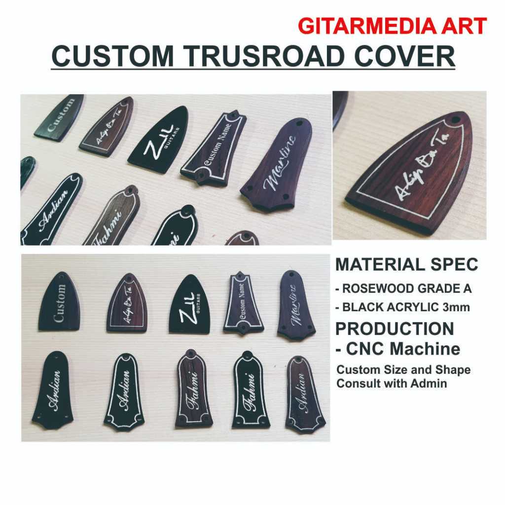 Jual custom trus rod cover guitar penutup besi gitar custom trusroad ...