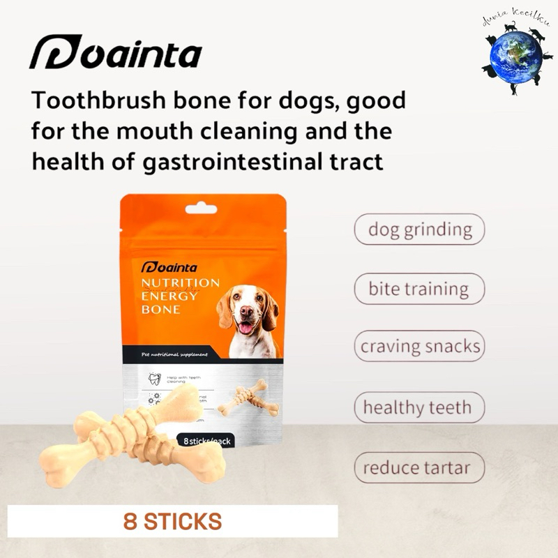 Jual Puainta Toothbrush Bone For Dogs - Mouth Cleaning / Tartar Control ...