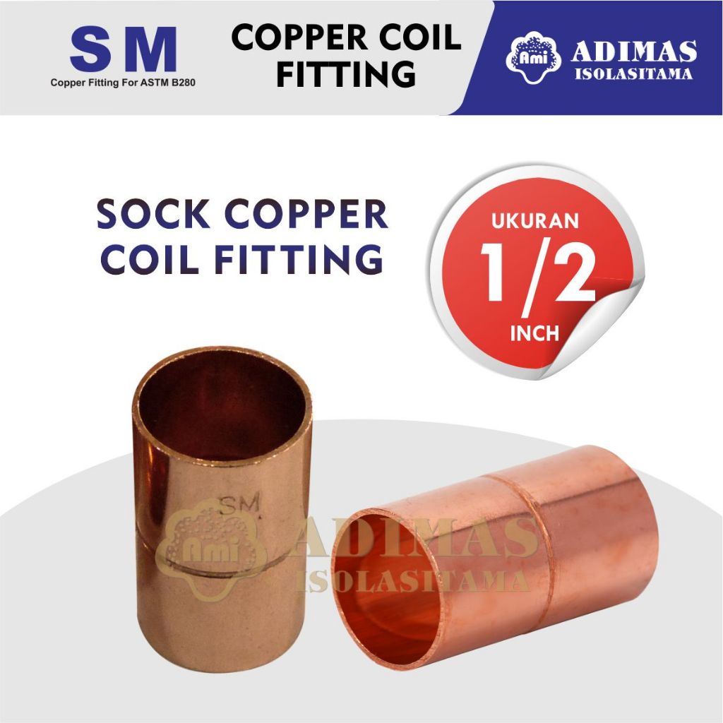 Jual SM Sock Pipa Tembaga 1/2 Inch Fitting Pipa AC Untuk Sambungan Pipa ...