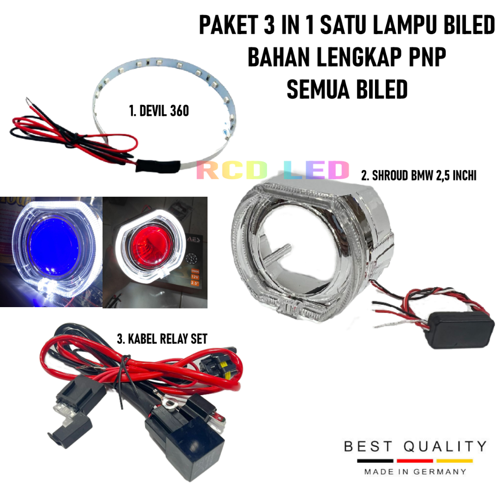 Jual Paket Super Hemat Biled Shroud 2,5 inchi + Kabel Relay set + Demon ...