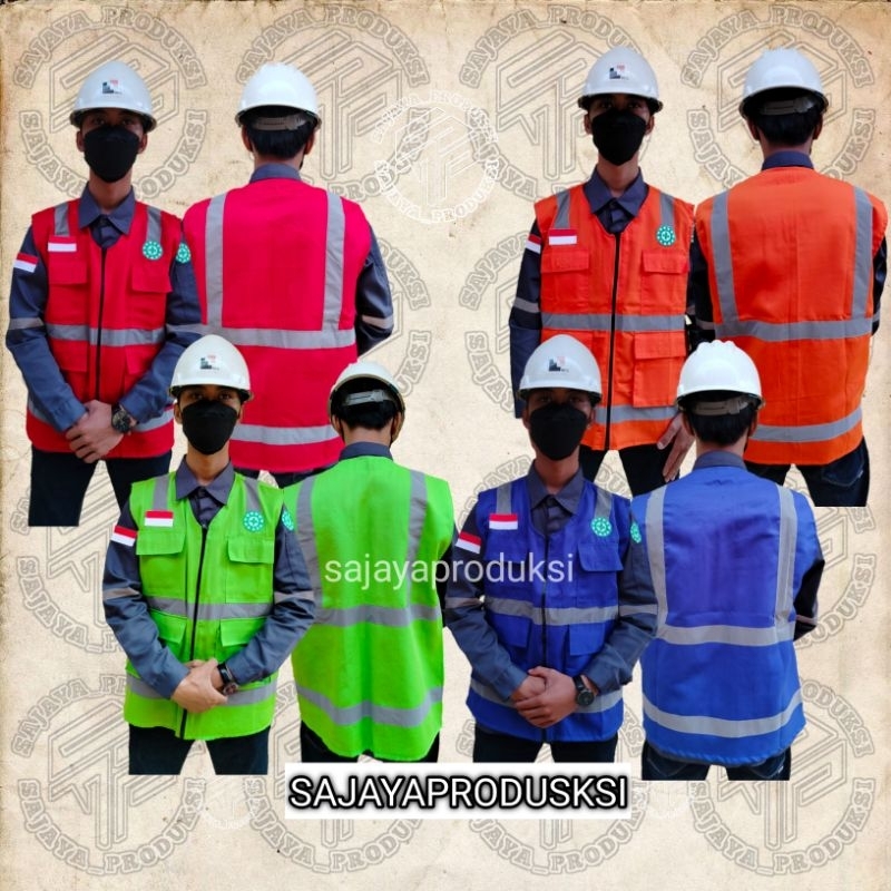 Jual Rompi safety k3 / Rompi kerja Merah / Rompi proyek | Shopee Indonesia