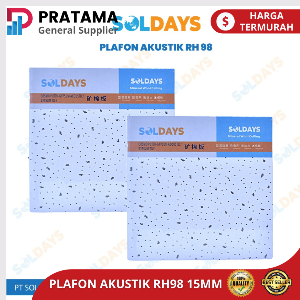 Jual PLAFON AKUSTIK RH98 15MM 600X600 / 1200x600 AKUSTIK / SOLDAYS ...