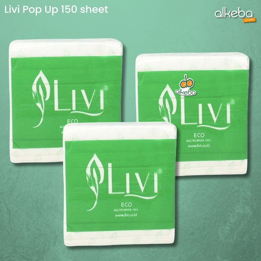 Jual Tissue Livi Pop Up Multipurpose tisu makan kotak 150 sheets per ...
