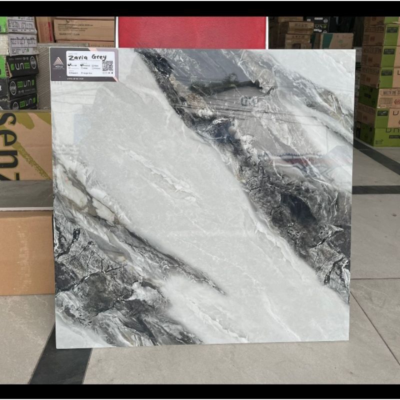 Jual GRANIT ARNA 60X60 LANTAI GLOSSY ZAVIA GREY | Shopee Indonesia