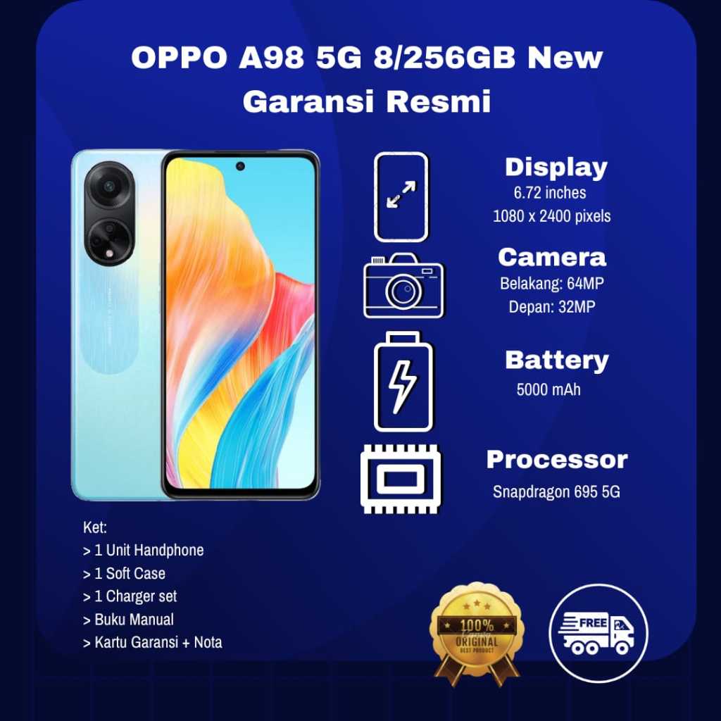 Jual Oppo a98 5G 8/256GB (Garansi Resmi) | Shopee Indonesia