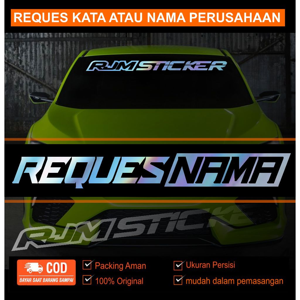 Jual Stiker Kaca Mobil Nama Custom Cutting Sticker Body Dan Kaca Mobil ...