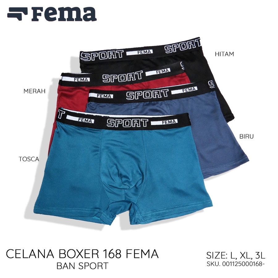Jual CELANA DALAM PRIA FEMA SEMPAK BOXER KATUN SPORT SPANDEX SIZE L to ...