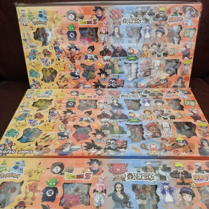 Jual Stiker Pokemon One Piece Dragon Ball Naruto Nono Isi 200 pcs ...