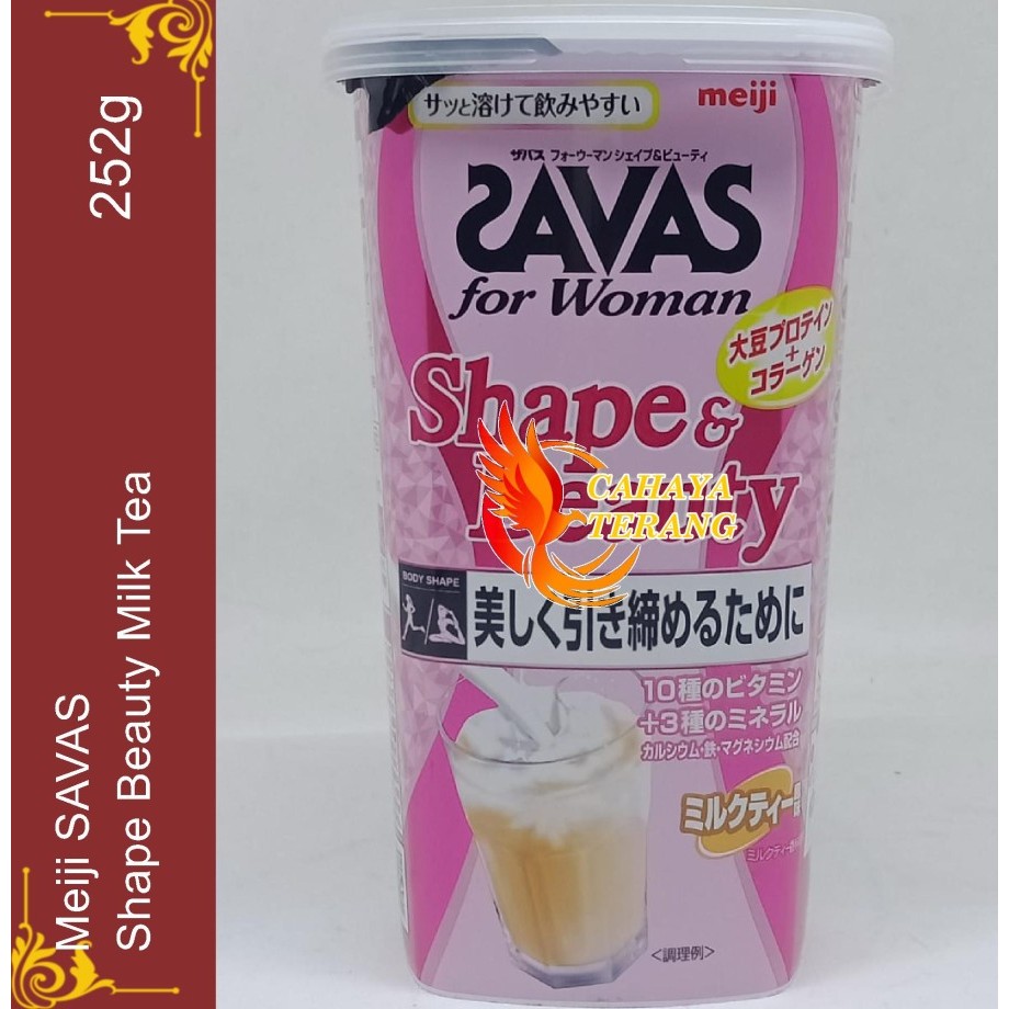 Jual Meiji SAVAS for Woman Shape Beauty Milk Tea Flavor [12 servings] 252g Teh Susu | Shopee ...
