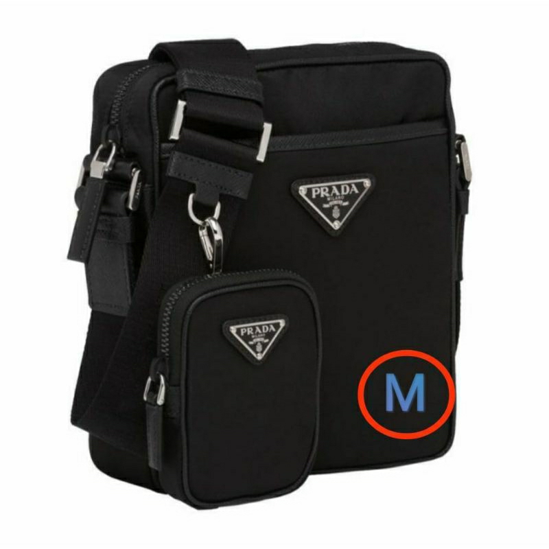 Jual Tas Selempang Pria Model Bahu / New Prada Milano Hitam | Shopee ...