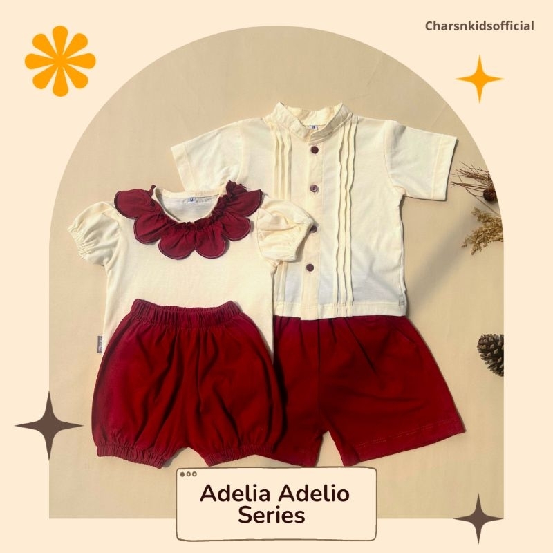 Jual One Set Lengan Pendek Cowok dan Cewek Adelia & Adelio Bahan Katun ...