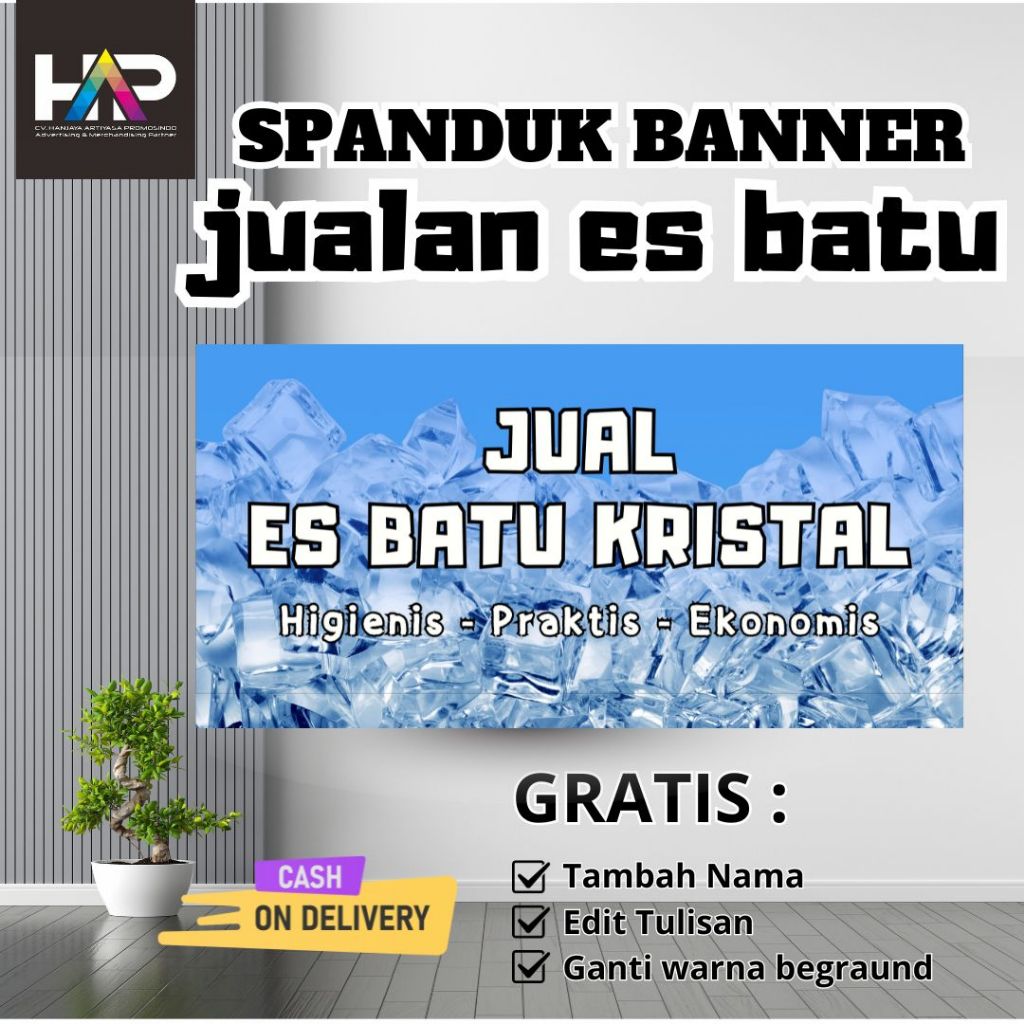 Jual SPANDUK BANNER JUALAN ES BATU KRISTAL | Shopee Indonesia