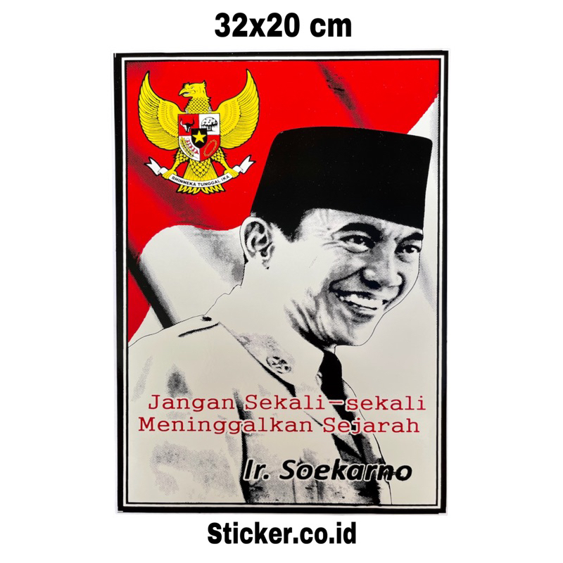 Jual STIKER JUMBO IR SOEKARNO UKURAN 32X21 CM | Shopee Indonesia