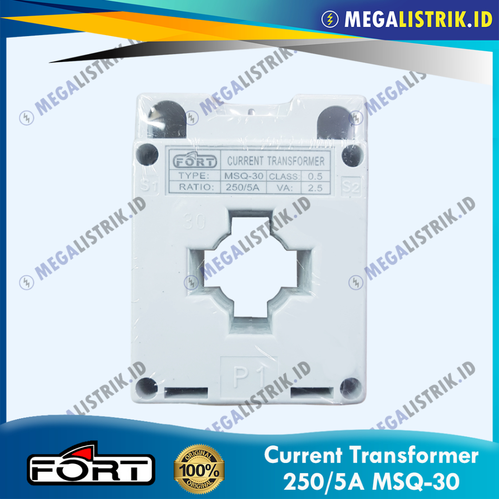 Jual FORT CURRENT TRANSFORMER 250/5A MSQ-30 / CT PANEL METER 250 AMPERE ...