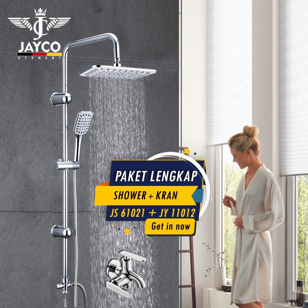 Jual JAYCO Shower Mandi Kran Mixer Air Panas Dingin Paket Lengkap ...