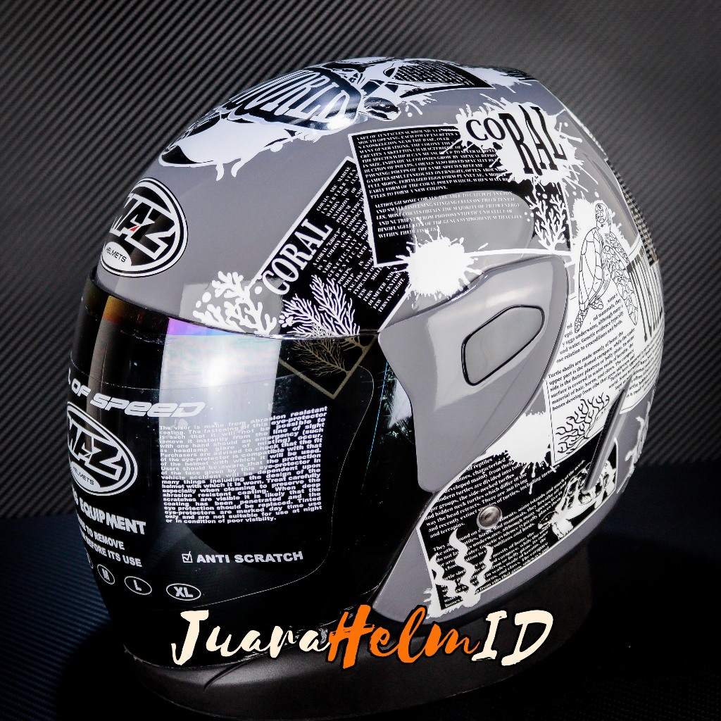 Jual MAZ HELM SONIC MOTIF NEWS #2 | GUNMETAL | SINGLE VISOR | Shopee ...