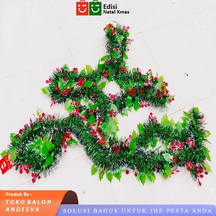 Jual Slinger Natal Buah Cery / Dekorasi Hiasan Rumbai Natal Slinger ...