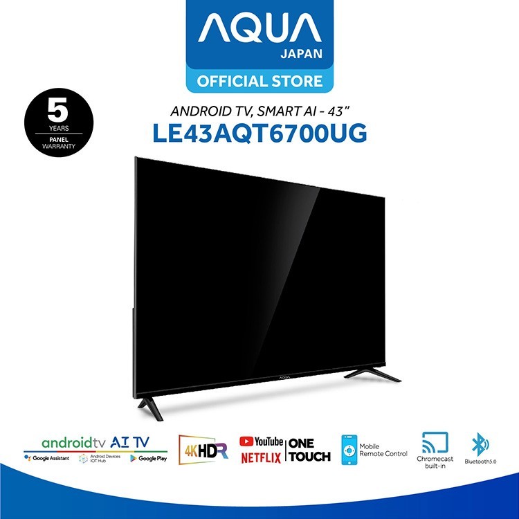 Jual AQUA JAPAN TV 43 INCH SMART ANDROID DVB T2 LE43AQT6700UG 4K UHD ...