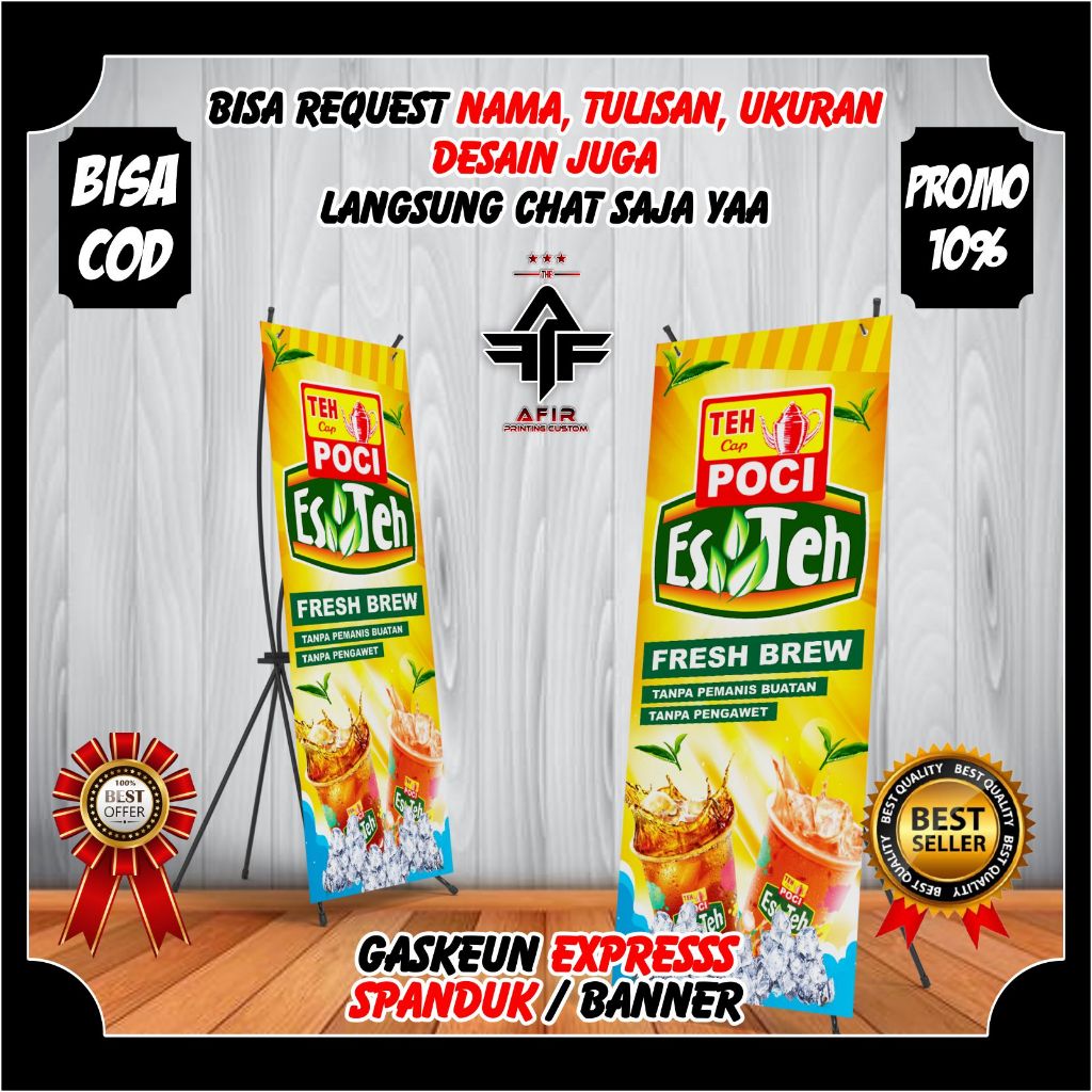 Jual X Banner Berdiri Spanduk Banner Es Teh Poci Banner Es Teh Poci ...