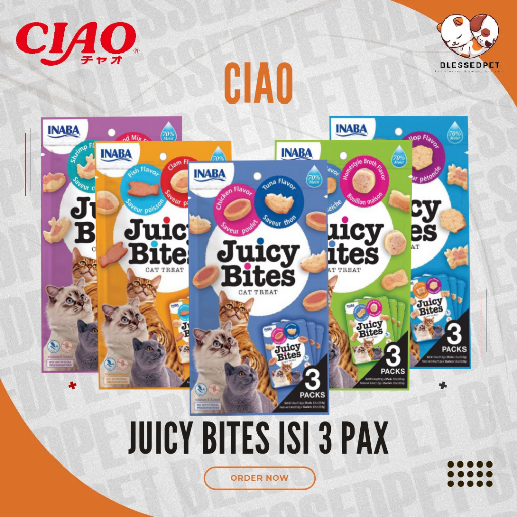 Jual CIAO Juicy Bites Snack Kucing USA isi 11,3g x 3 Pax | Shopee Indonesia