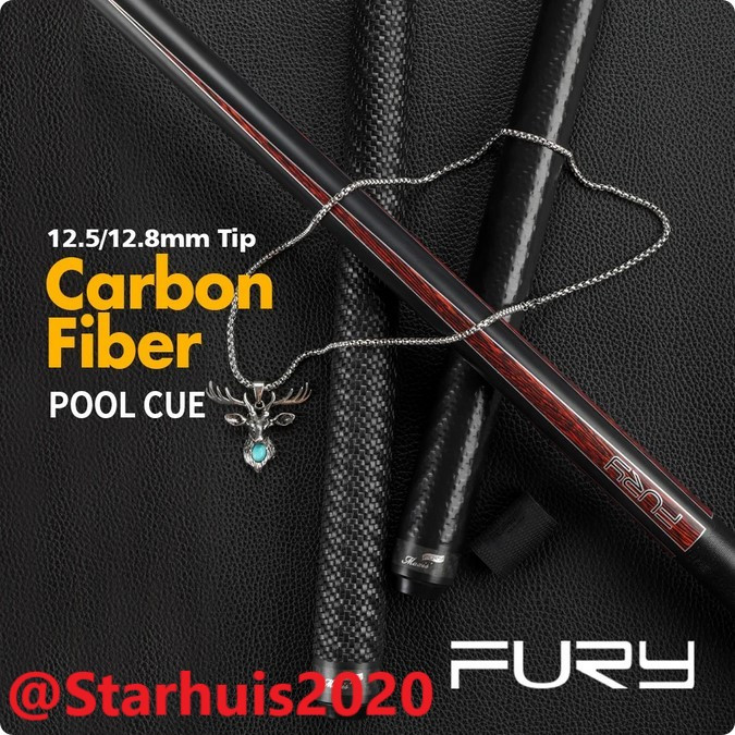 Jual FURY CFP-PP CARBON Series High Quality Pool Cue, Low Deflection ...