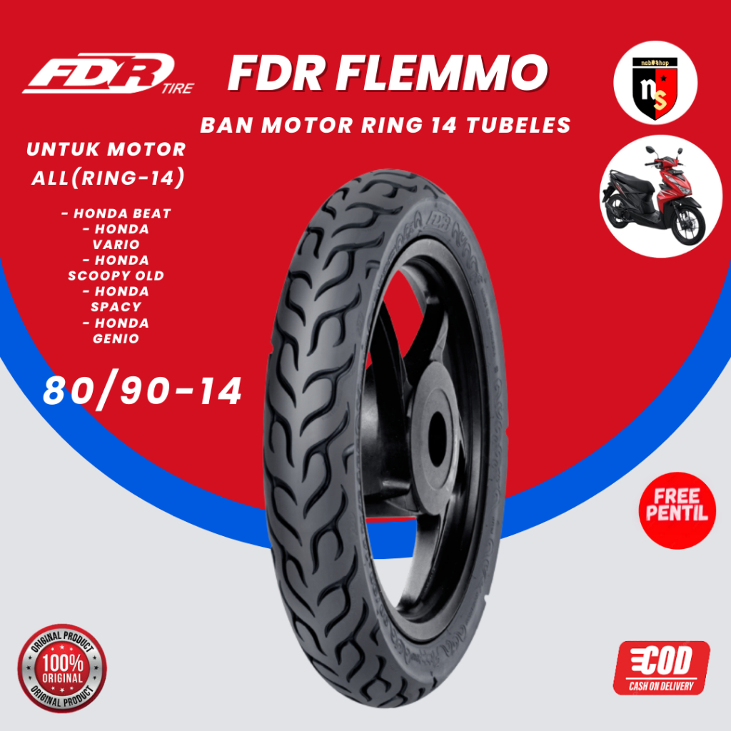Jual Ban Tubles FDR Flemmo 80/90-14 Free Pentil | Shopee Indonesia