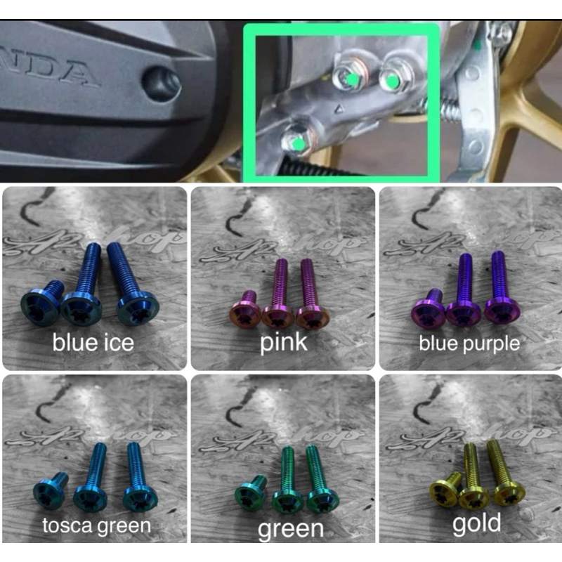 Jual probolt titanium gr5 baut titanium gardan vario 125 vario 150 ...