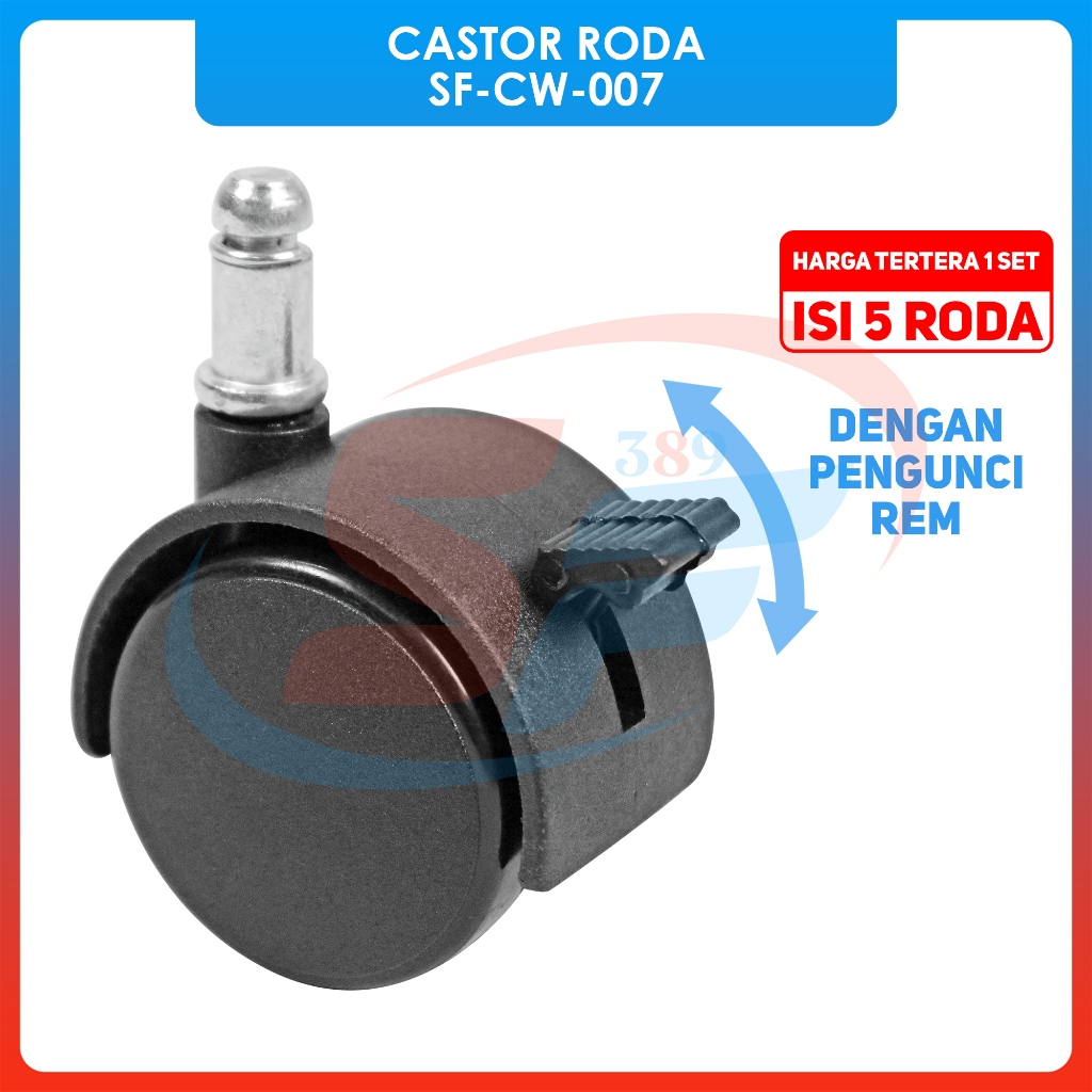 Jual Roda Kursi Kantor Roda Tancap Dengan Rem Kunci Castor Wheel SF-CW ...