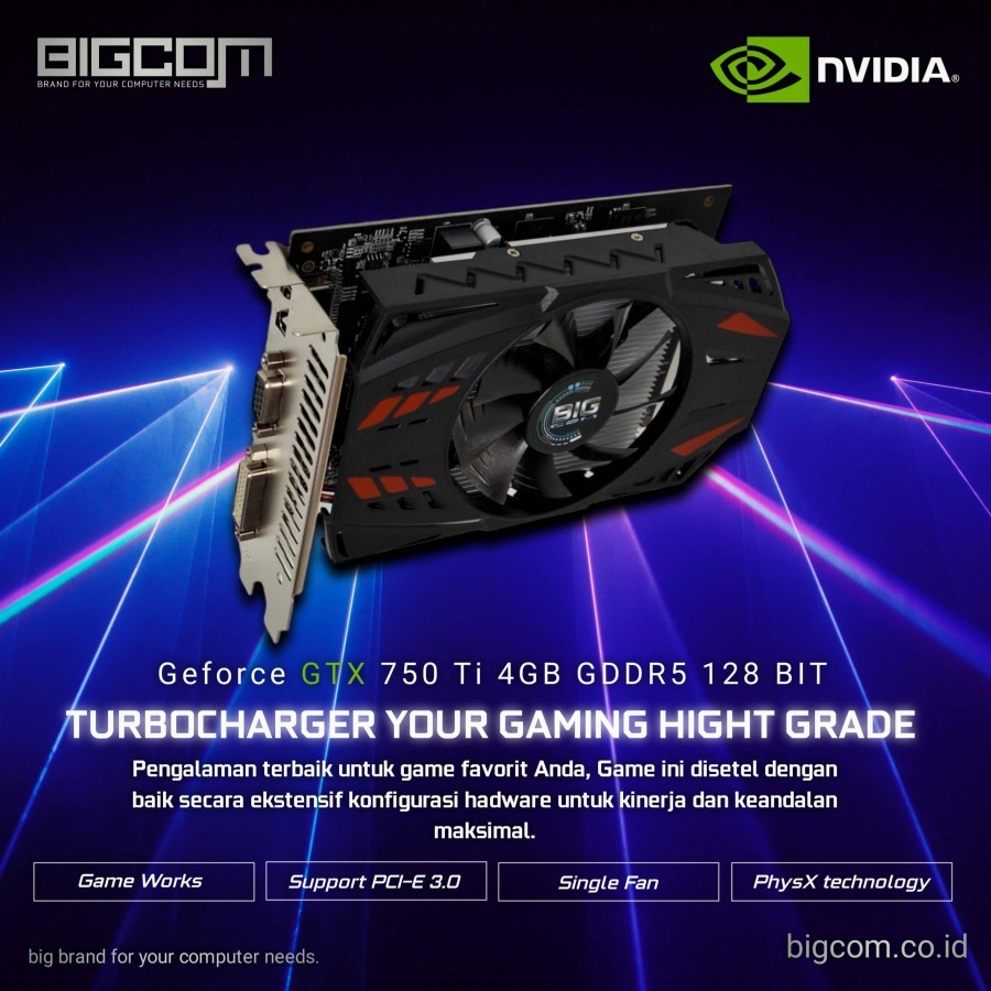 Jual MURAH !!! VGA GAMING NVidia GeForce GTX 750Ti 4gb Ddr5 BIGCOM ...