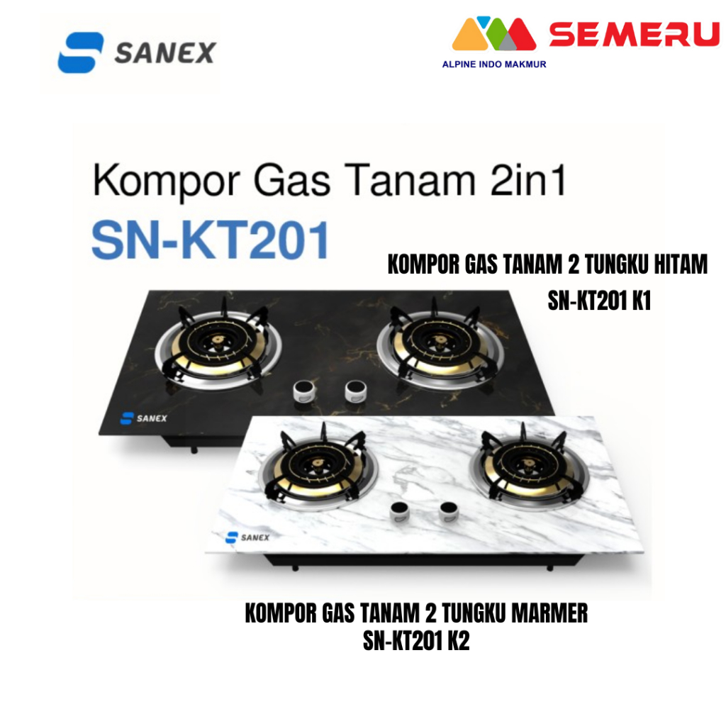 Jual SANEX KOMPOR GAS TANAM 2 TUNGKU HITAM SN-KT201 K1 DAN 3 TUNGKU SN-KT301 K1 | Shopee Indonesia