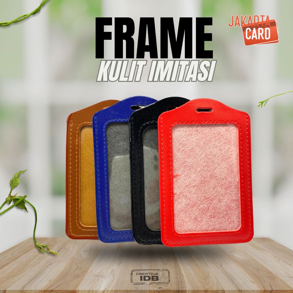 Jual FRAME Casing Tempat ID Card Holder KULIT Imitasi Portrait | Shopee ...