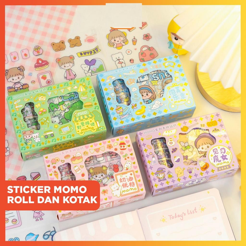 Jual MOMO Stiker Waterproof DIY Lucu Scrapbook - MOMO ROLL BOX | Shopee ...