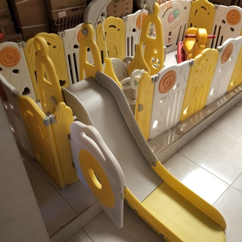 Jual Set playground pagar ayunan prosotan 6 in 1 lengkap Free Tolocar ...