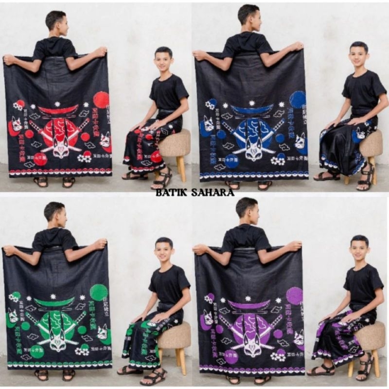Jual Sarung Batik Anak Sarung Mini Motif Akatsuki Japanese Sarung ...