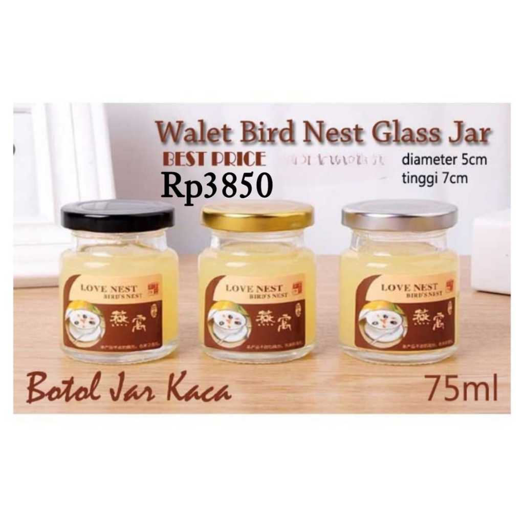 Jual Botol Jar Kaca 75ml Toples Pot Kaca Botol Saripati Walet Obat ...