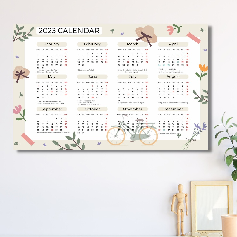 Jual Korean Kalender Estetik 2026 | Calendar Aesthetic Jumbo A3 ...