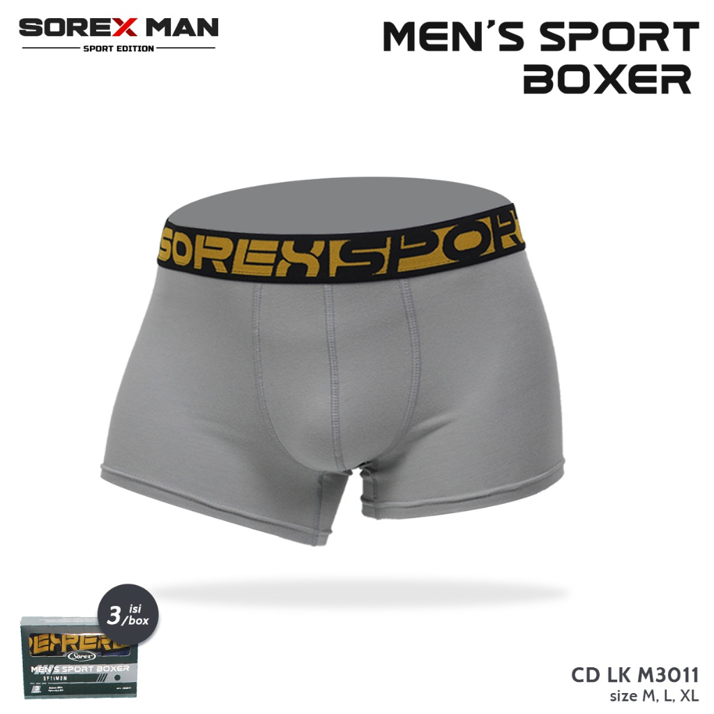 Jual (3 PCS) Sorex Man Boxer Sport Pria Celana Dalam Optimum Katun CD ...