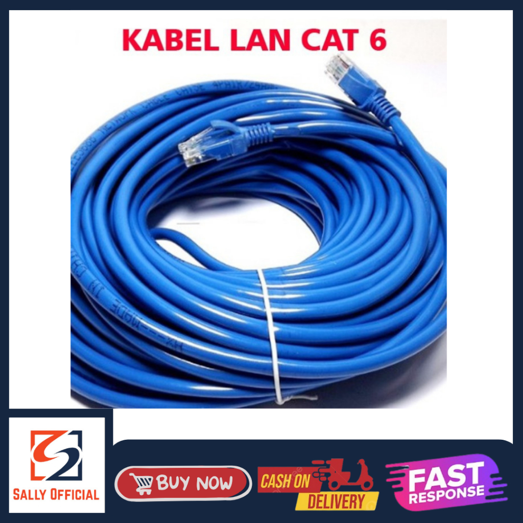 Jual Kabel LAN CAT 6 RJ45 UTP Ethernet 30 Meter | Shopee Indonesia