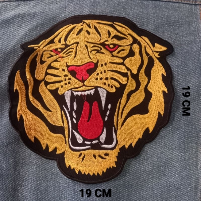 Jual BORDIR / EMBLEM KEPALA MACAN HARIMAU besar 19 x19 cm | Shopee ...
