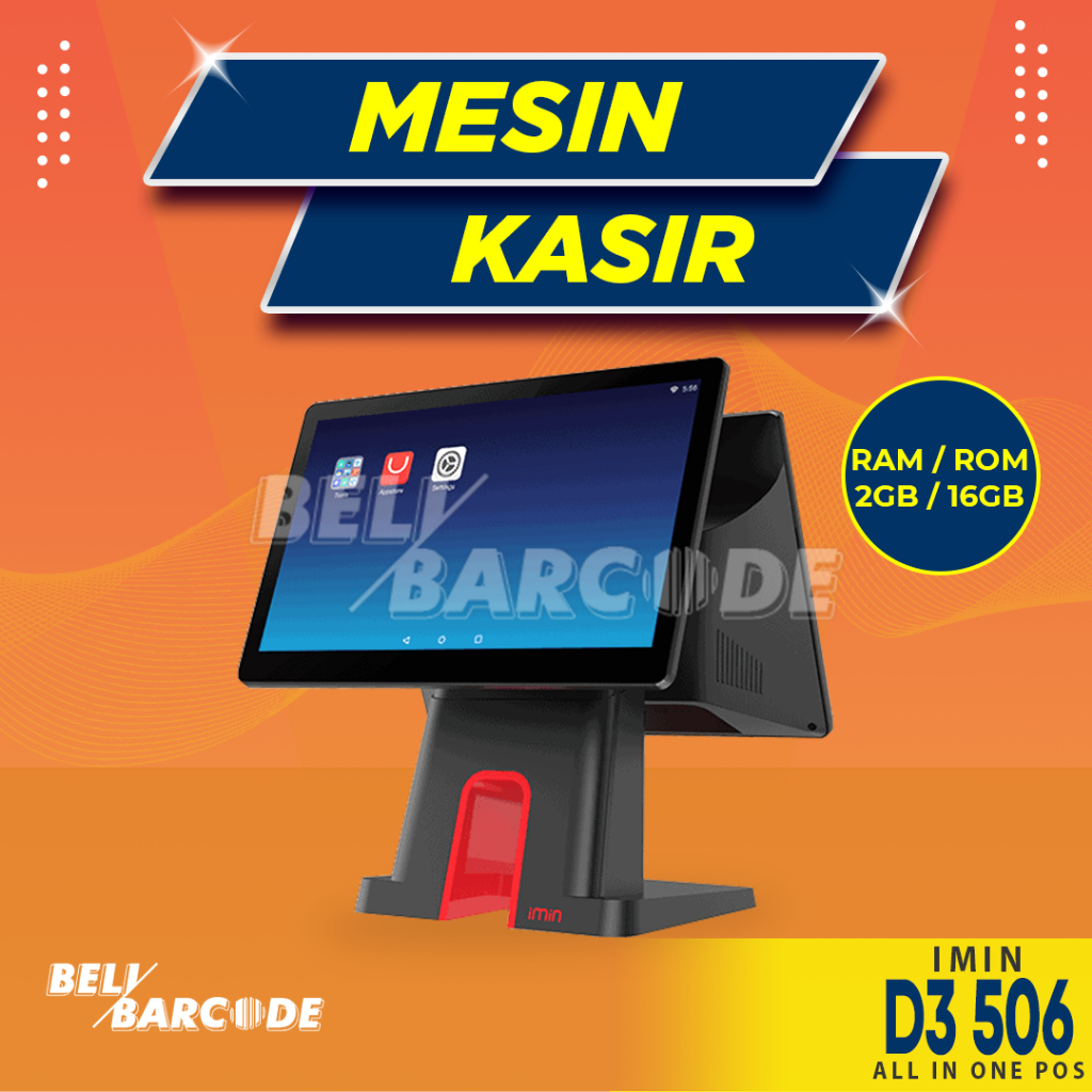 Jual Android POS Machine iMin D3 506 Mesin Kasir All in One Dual Display | Shopee Indonesia