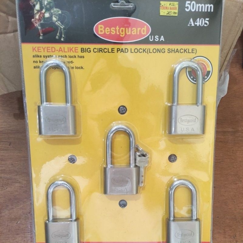 Jual kunci gembok set 5pc isi kunci 3pc best guard / master key best ...